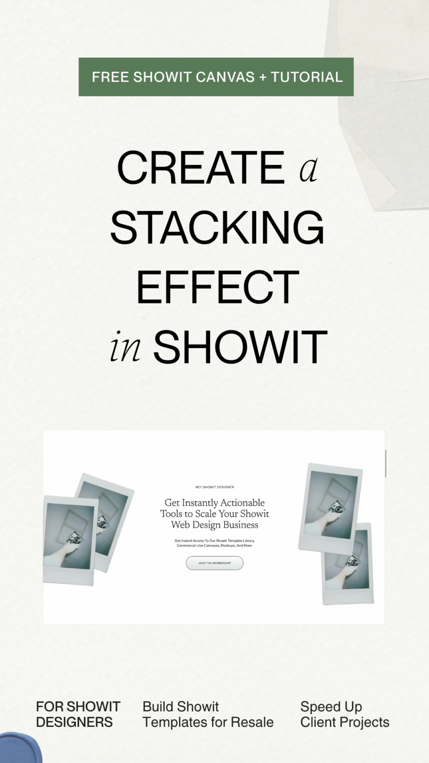 How to Create a Stacking Effect in Showit (Free Canvas + Tutorial)